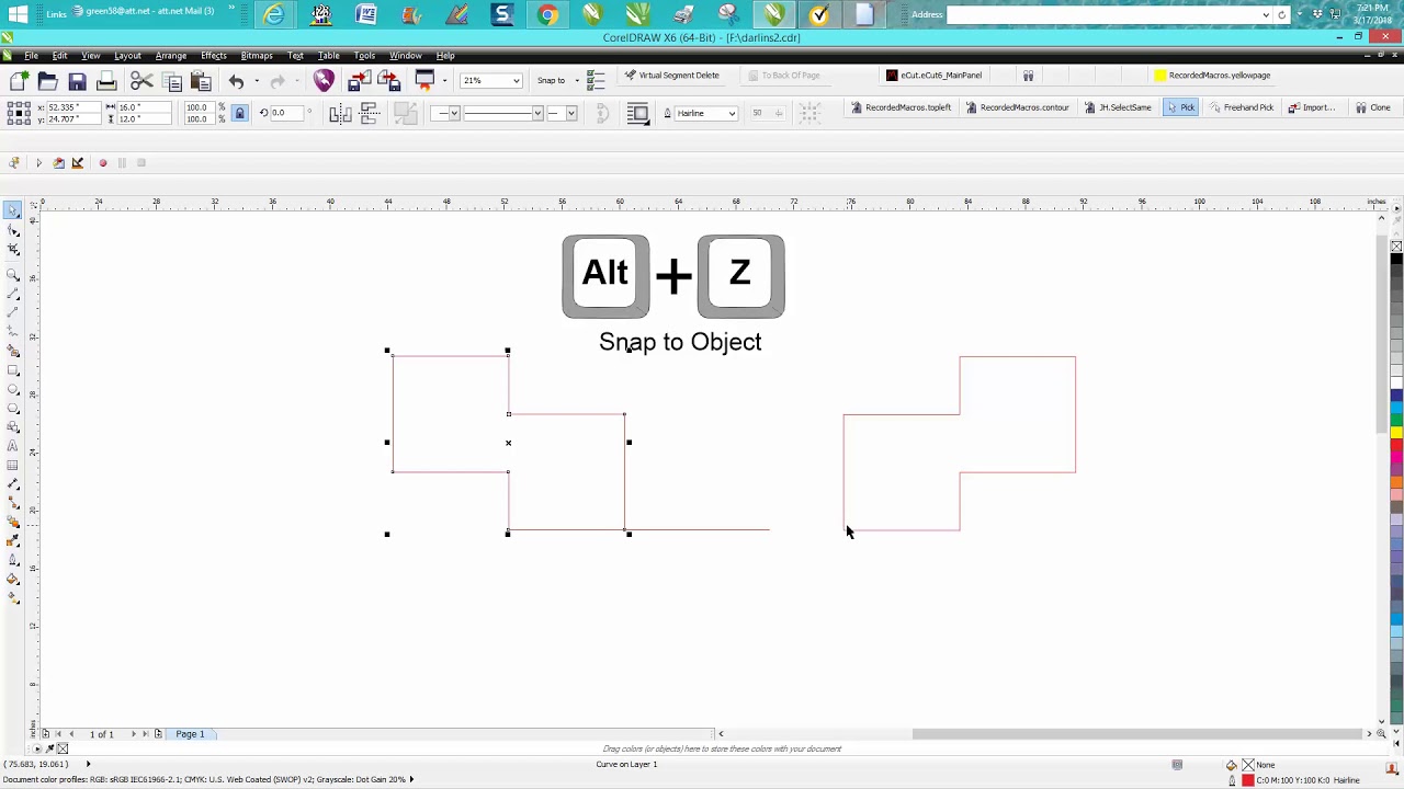 Corel Draw Tips Tricks Snap To Object Part 2 Youtube