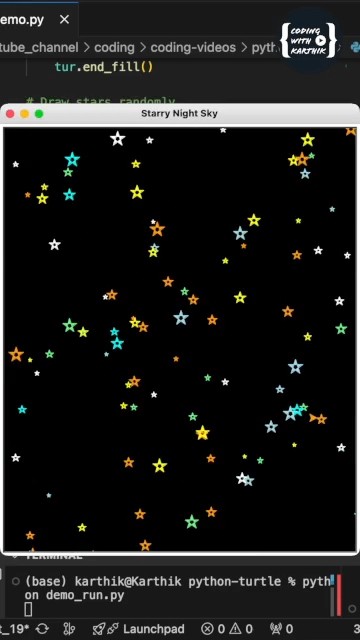 Python Turtle Starry Night Sky рџ Graphics 31 Coding