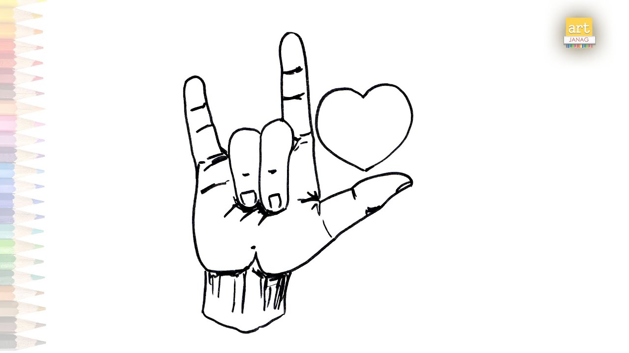 I Love You In Sign Language Drawing Download Love Sign Language I