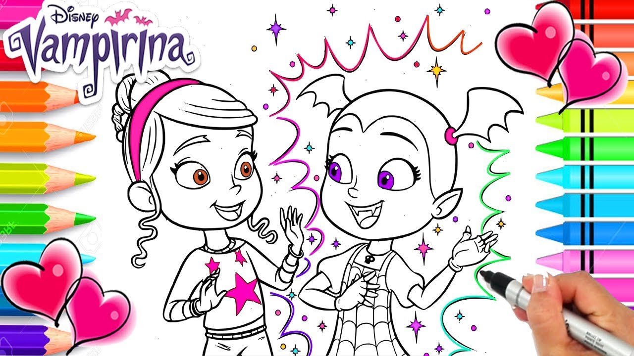 Vampirina And Her Friend Poppy Coloring Page Vampirina Coloring Book