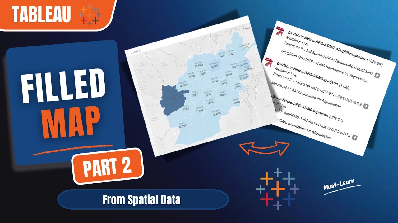 Creating Basic Filled Map With Spatial Data Tableau Youtube