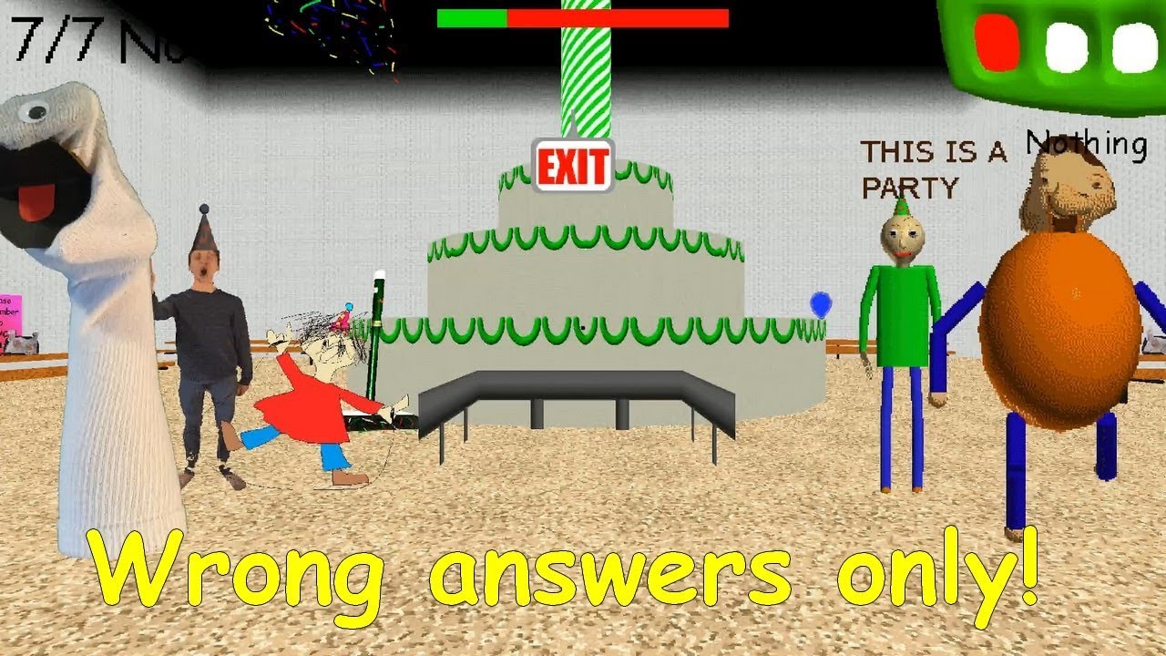 Wrong Answers Only Baldi S Basics Birthday Bash Youtube