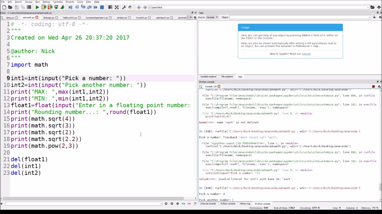 Python Tutorial 13 Advanced Math Functions Youtube