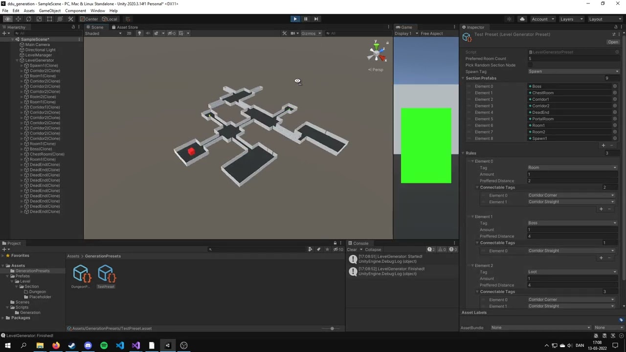 Procedural Dungeon Generation In Unity 3d Youtube