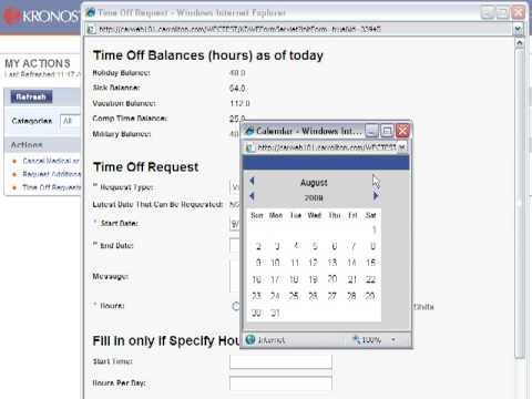 Entering A Time Off Request In Kronos Youtube