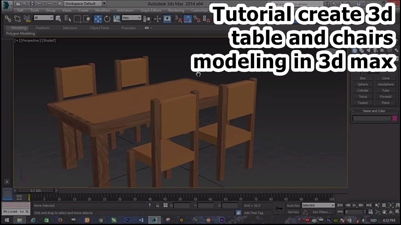 Tutorial Create 3d Table And Chairs Modeling In 3d Max Easy Youtube