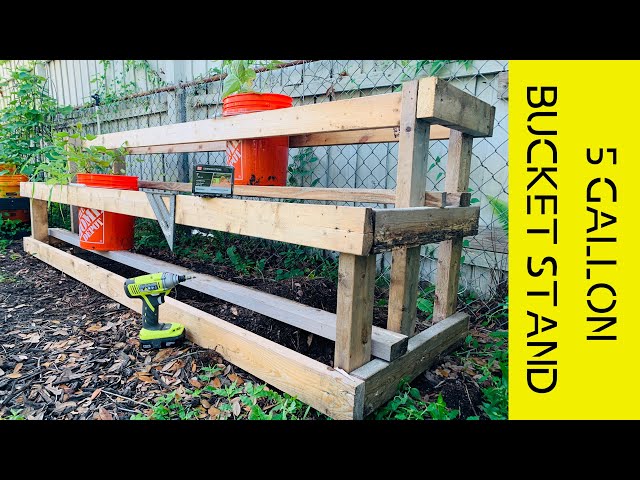 5 Gallon Bucket Garden Plans Diy Six 5 Gallon Bucket Garden Stand