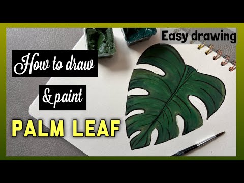 How To Draw A Palm Leaf Easy Drawing Painting Tutorial Step By