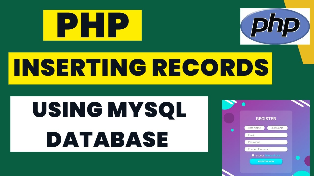 How To Insert Record In Database Using Html Php Mysql Registration