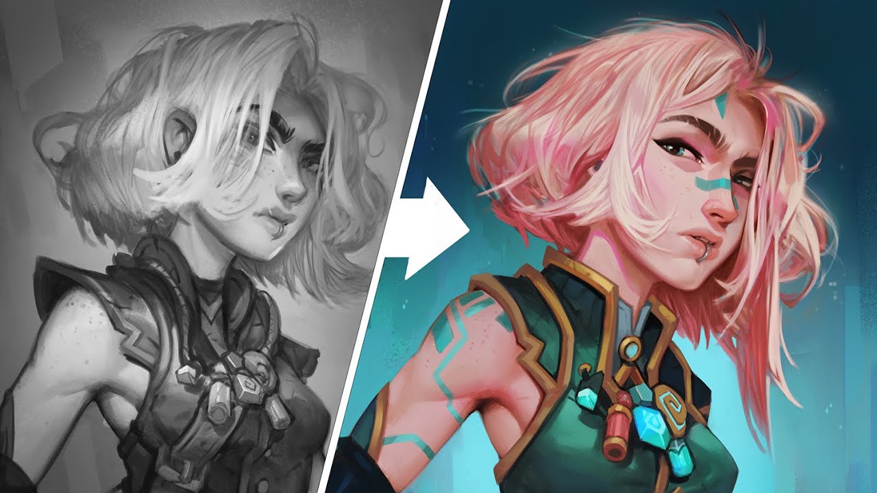 Sketch To Final Digital Character Painting Process Timelapse And