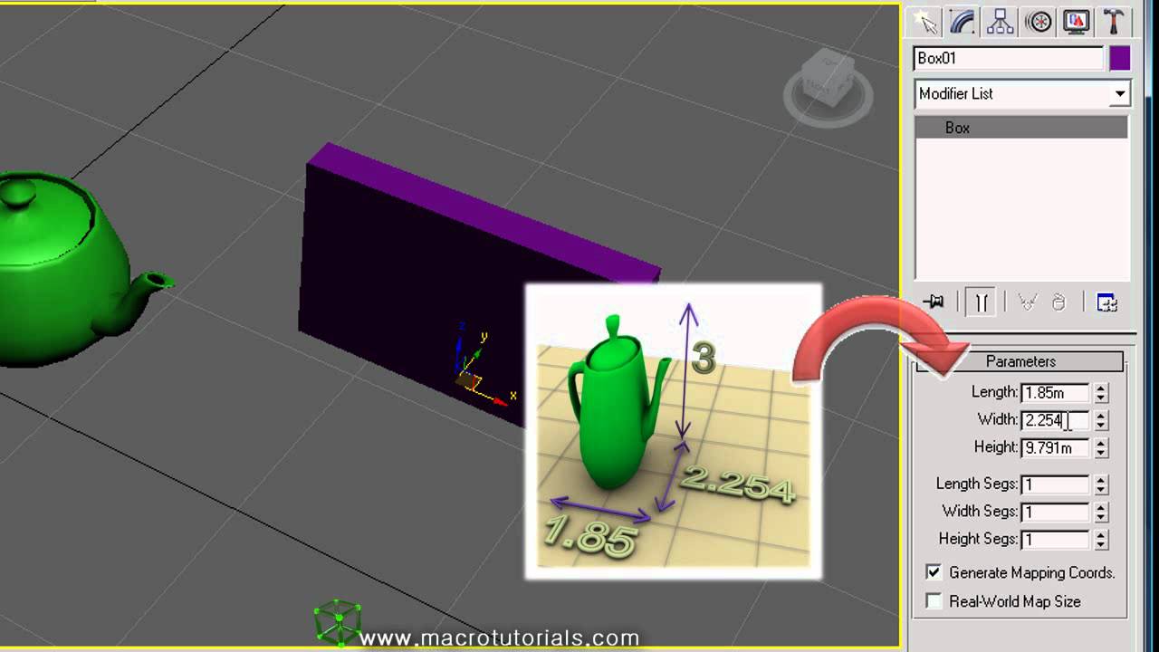 3d Studio Max Tutorial How To Scale An Object To An Exact Mearuse