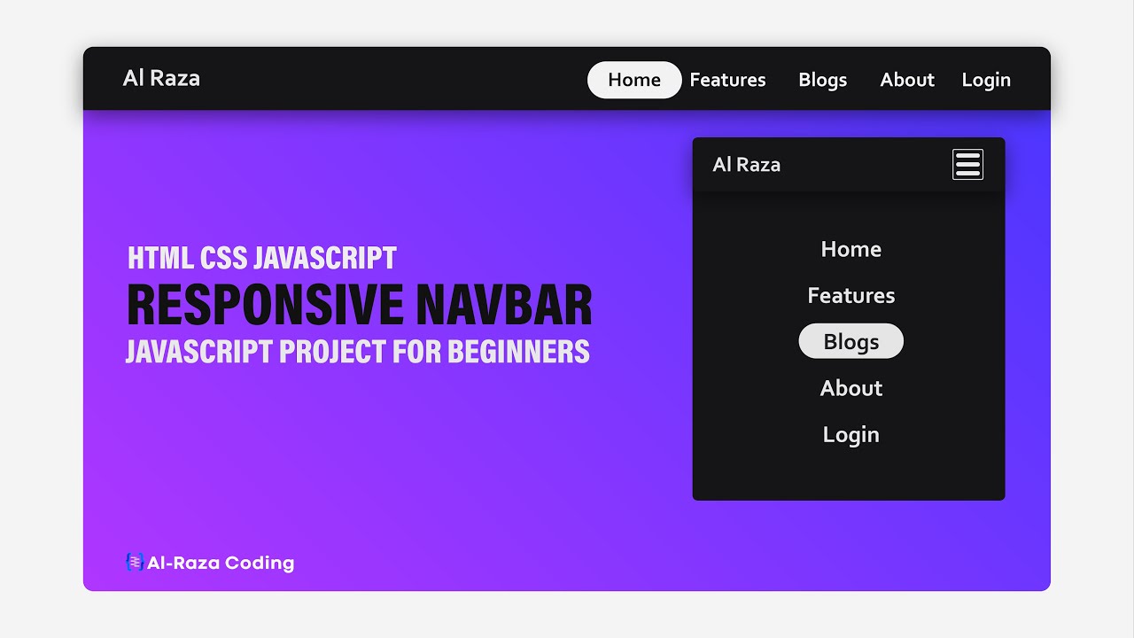 Responsive Navbar Html Css Javascript Javascript Project For