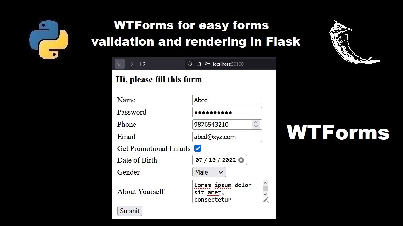 Wtforms For Efficient Forms Validation And Rendering In Flask Youtube