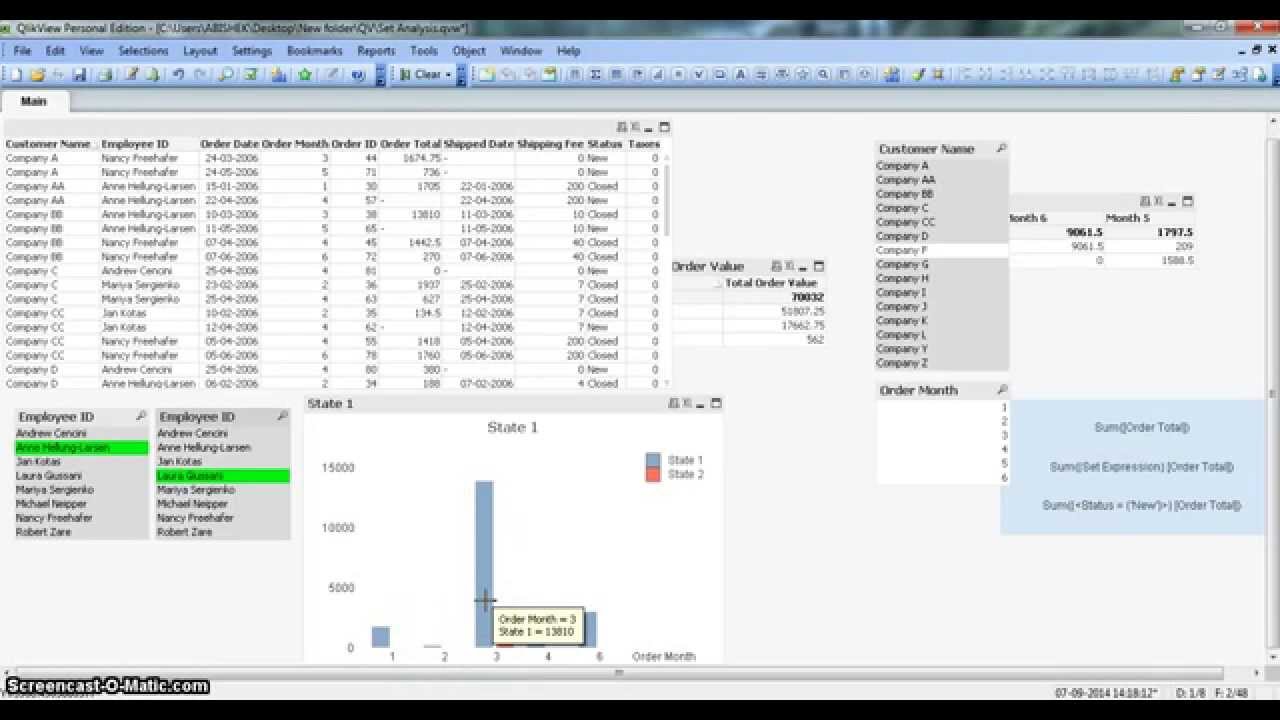 Qlikview Tutorial Qlikview Set Analysis Qlikview Alternate States