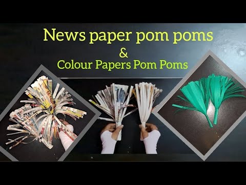 News Paper Pom Poms Diy Colour Papers Pom Poms How To Make Pom