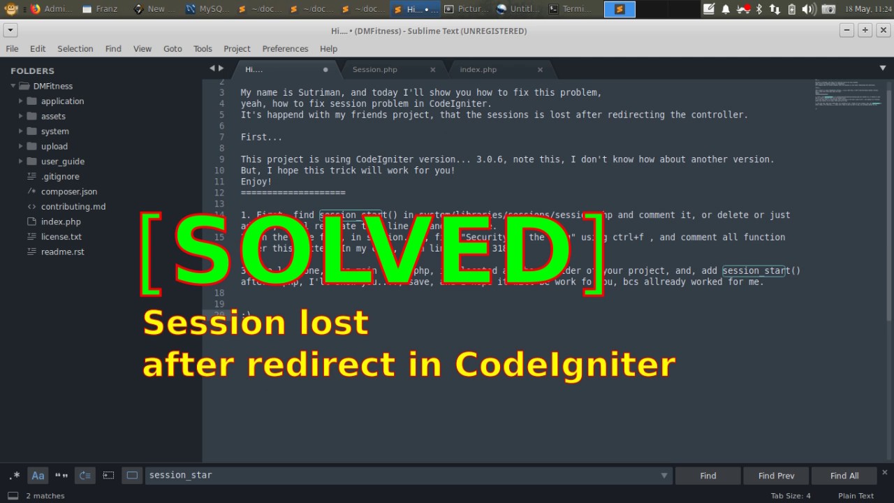 Solved Session Lost After Redirect In Codeigniter Youtube