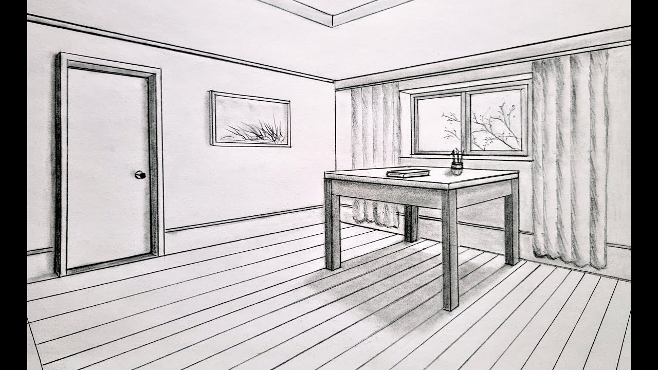 2 Point Perspective Drawing Room