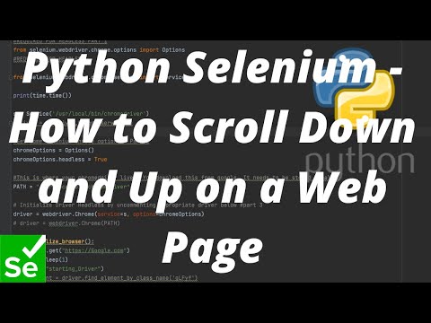 Python Selenium How To Scroll Down And Up On A Web Page Youtube