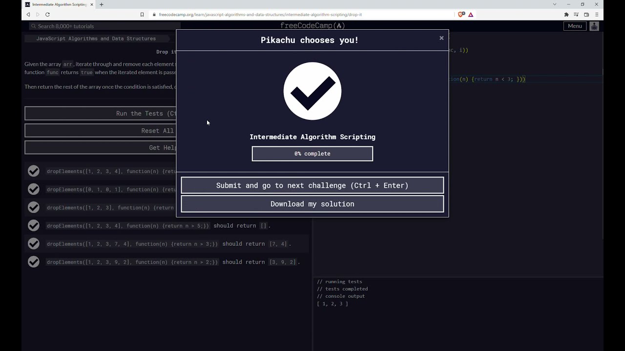 Intermediate Algorithm Scripting 15 21 Drop It Freecodecamp Youtube