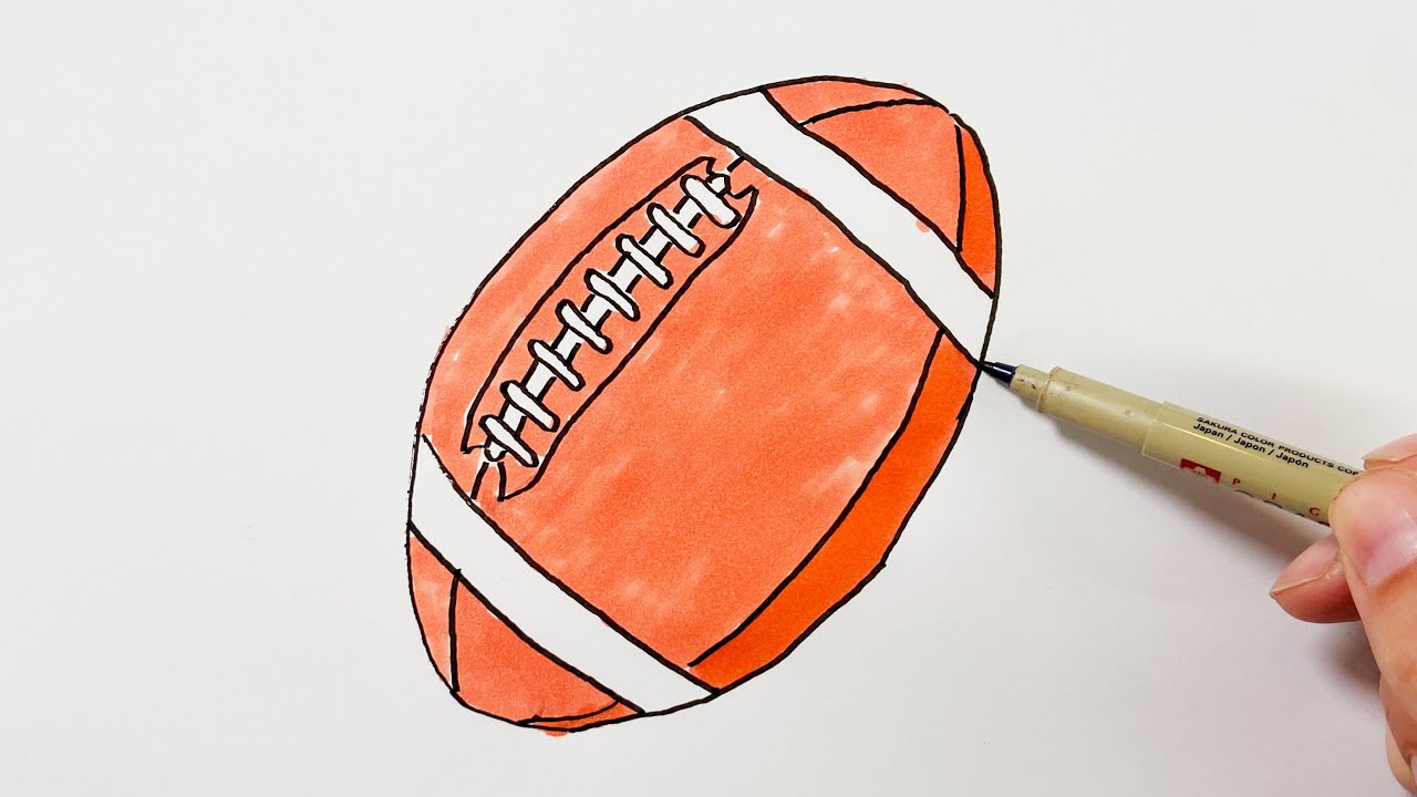 How To Draw A Football American Youtube