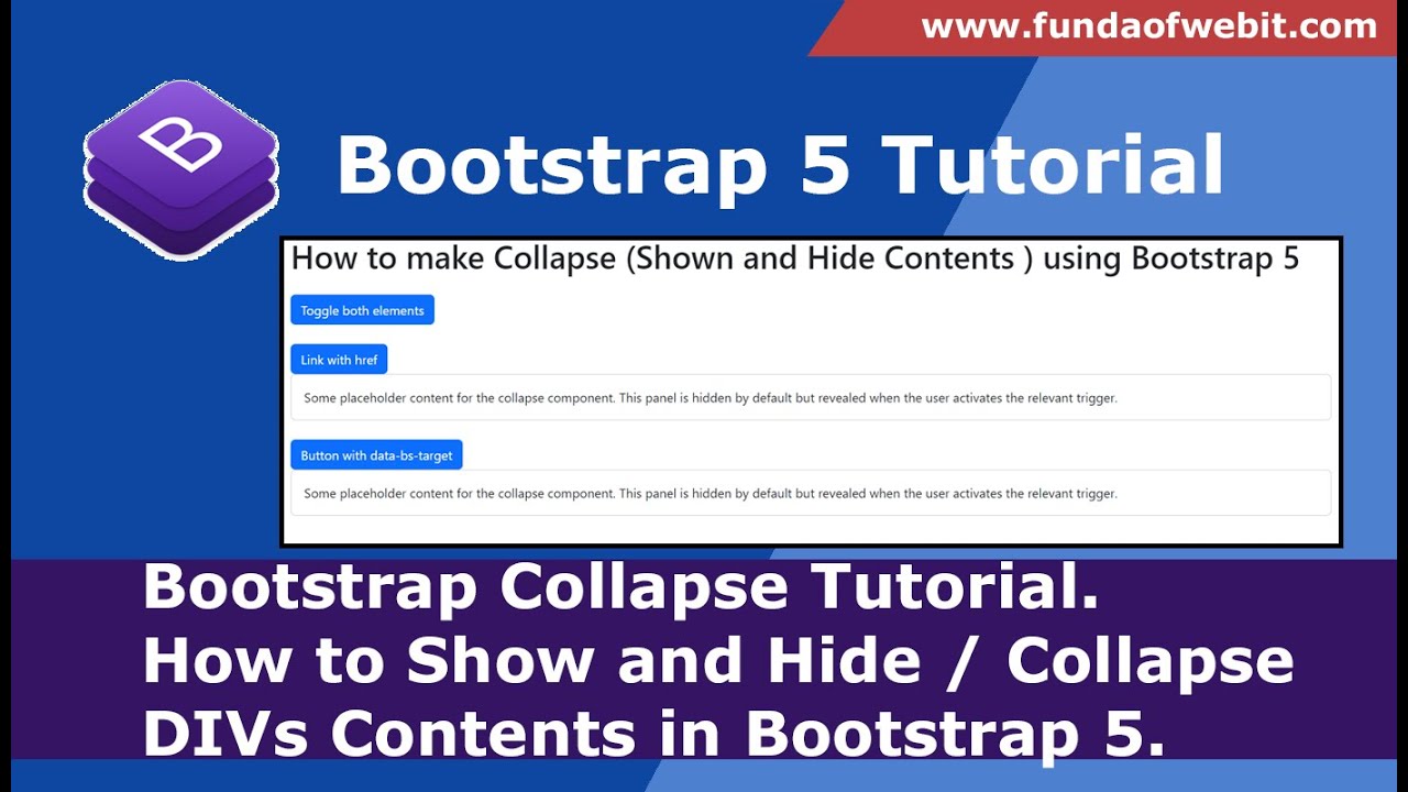 Bootstrap Collapse Tutorial How To Show And Hide Collapse Divs