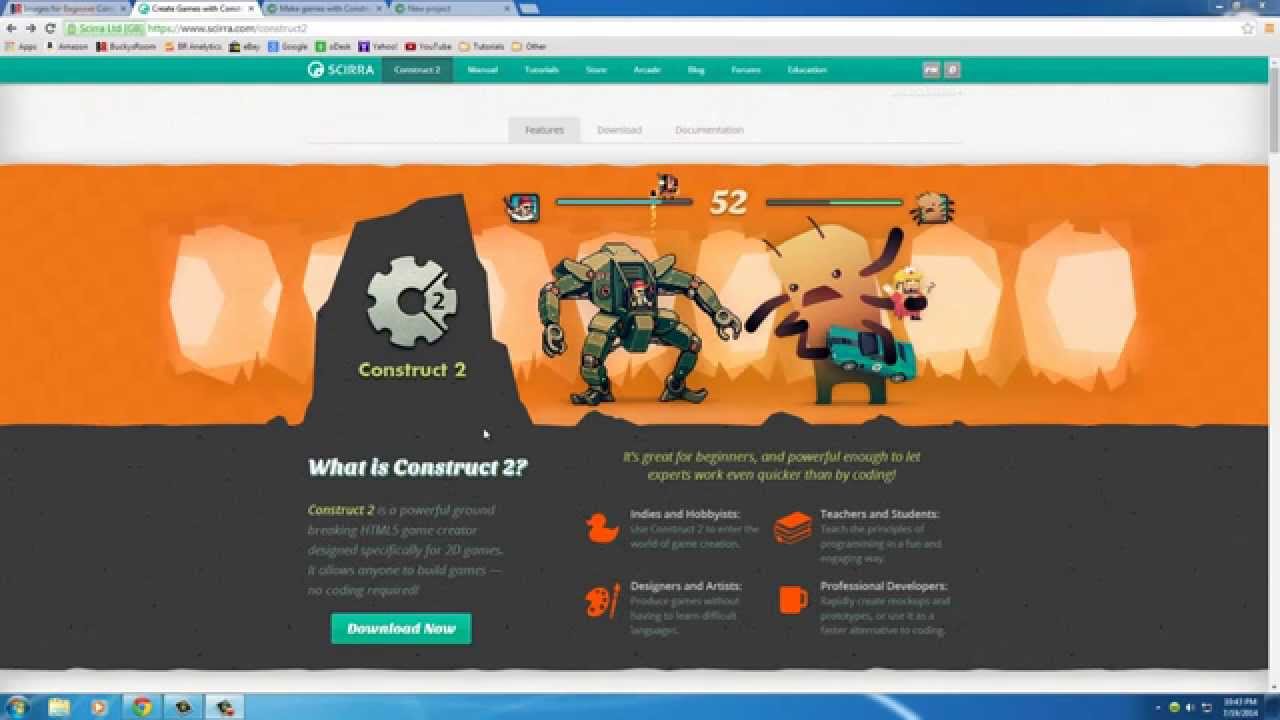 Game Development W Construct 2 Tutorial 1 Introduction Youtube