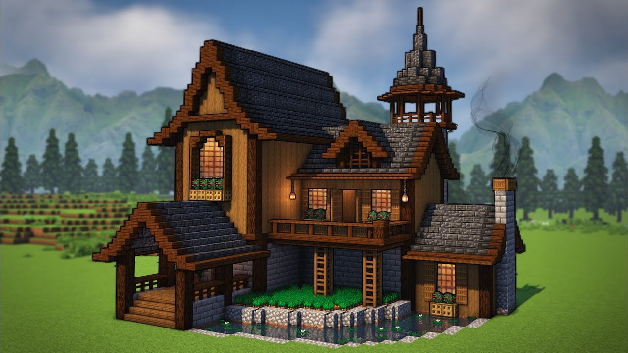Minecraft How To Build A Simple Spruce House Tutorial Youtube