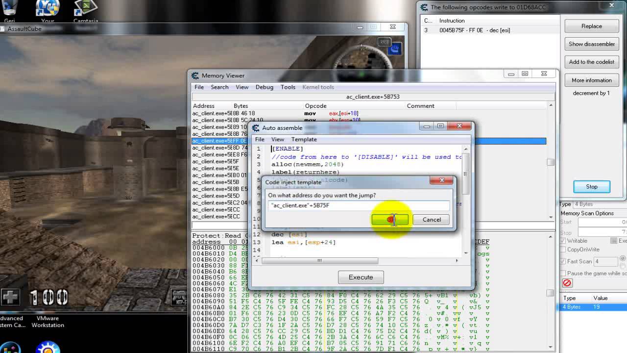 Cheat Engine Code Injection Auto Assemble Youtube
