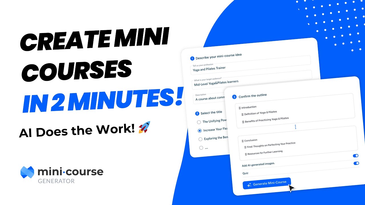 Ai Powered Online Course Creation With Images Questions Build Under