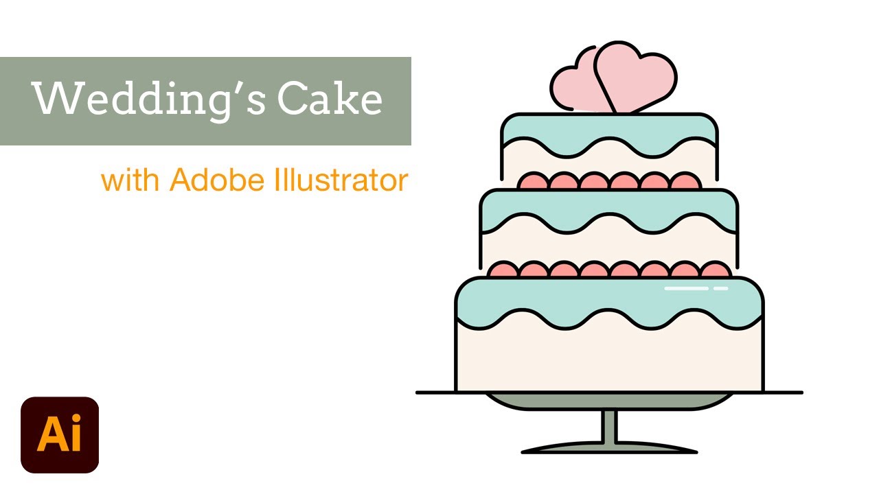 Drawing Wedding Cake Icon With Adobe Illustrator Youtube