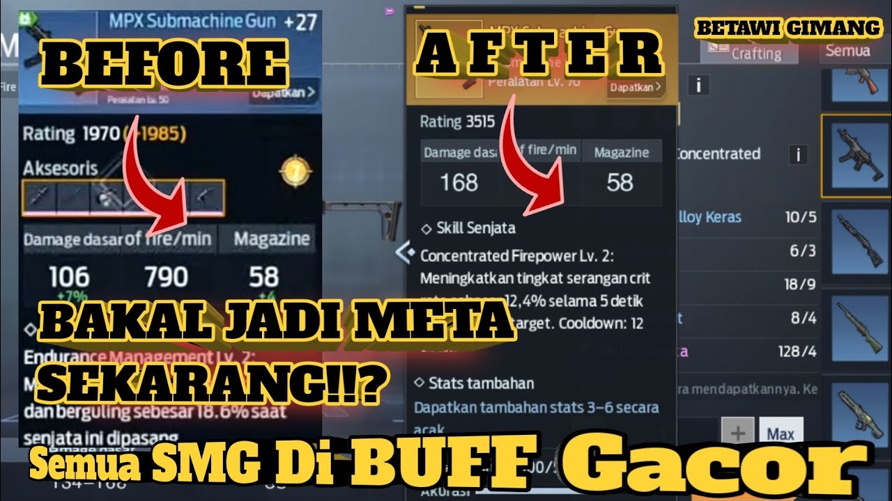 Undawn Garena Wajibb Nonton Weapon Smg Di Buff Semuah Makin Op