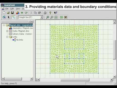 Quickfield Example Magnet Simulation Magnetostatics Youtube