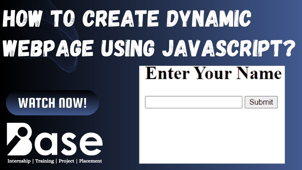 How To Create Dynamic Webpage Using Javascript Youtube