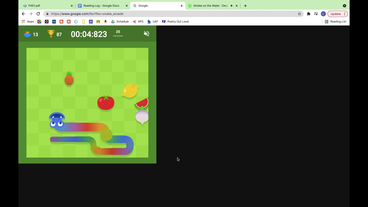 Google Snake 5 Apple Small Map Fast 25 Apples Youtube