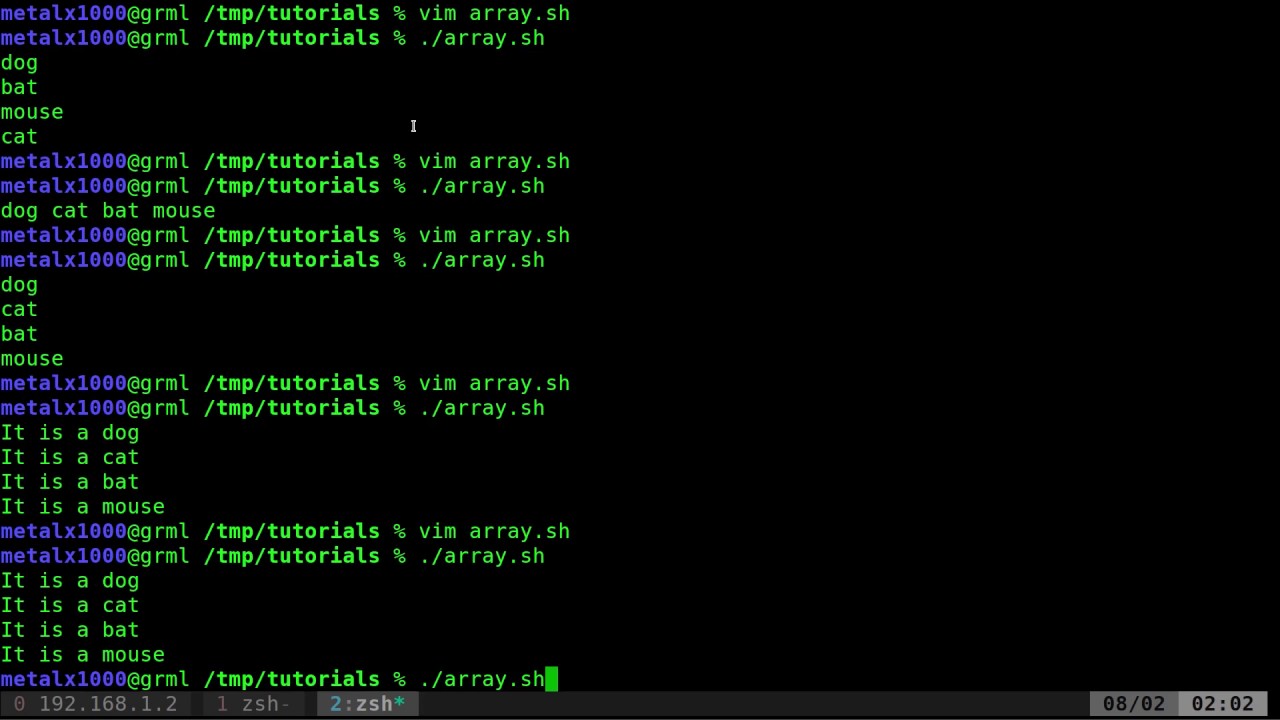 01 Shell Script Arrays Tutorial Youtube