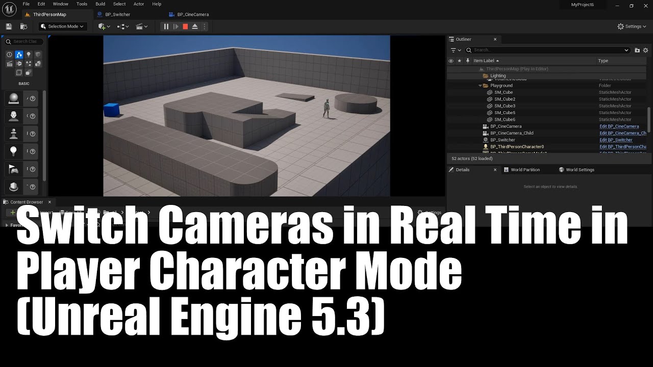 Switch Between Multiple Cameras In Live Player Character Game Mode