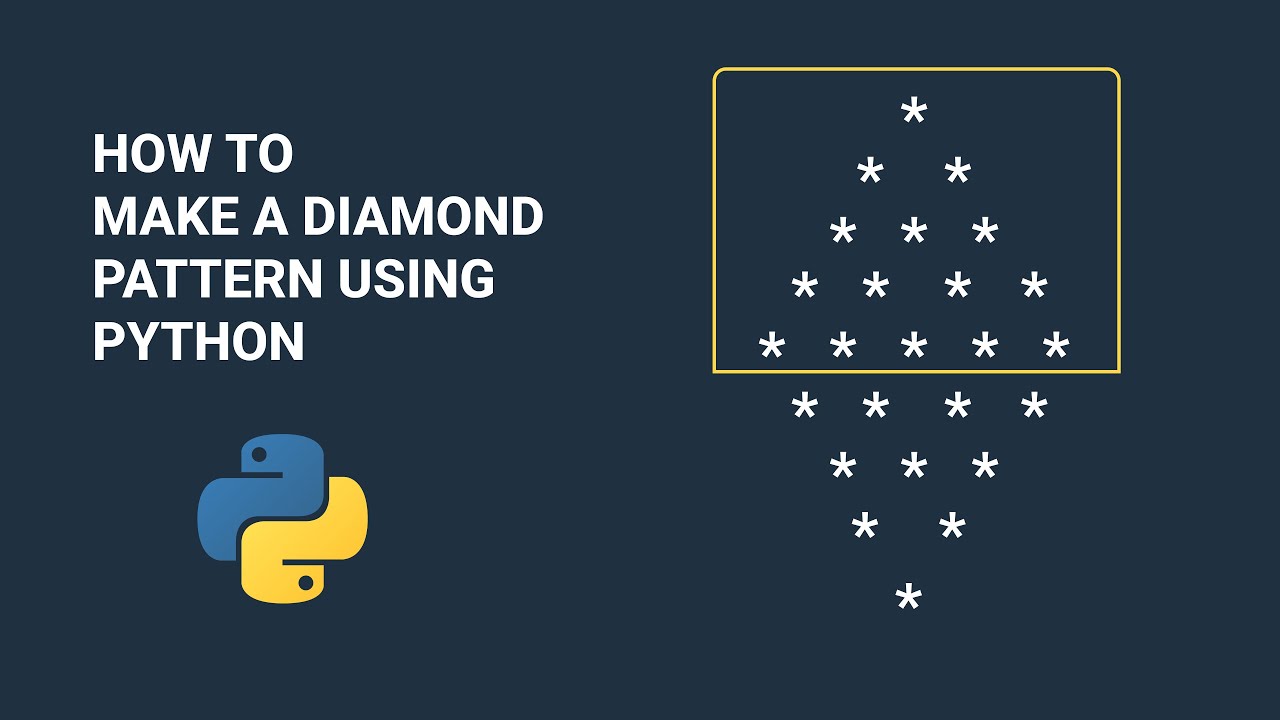 How To Print Diamond Pattern Using Python For Beginners Youtube