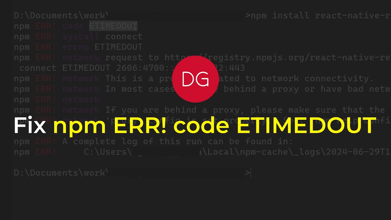 Fix Npm Err Code Etimedout Youtube