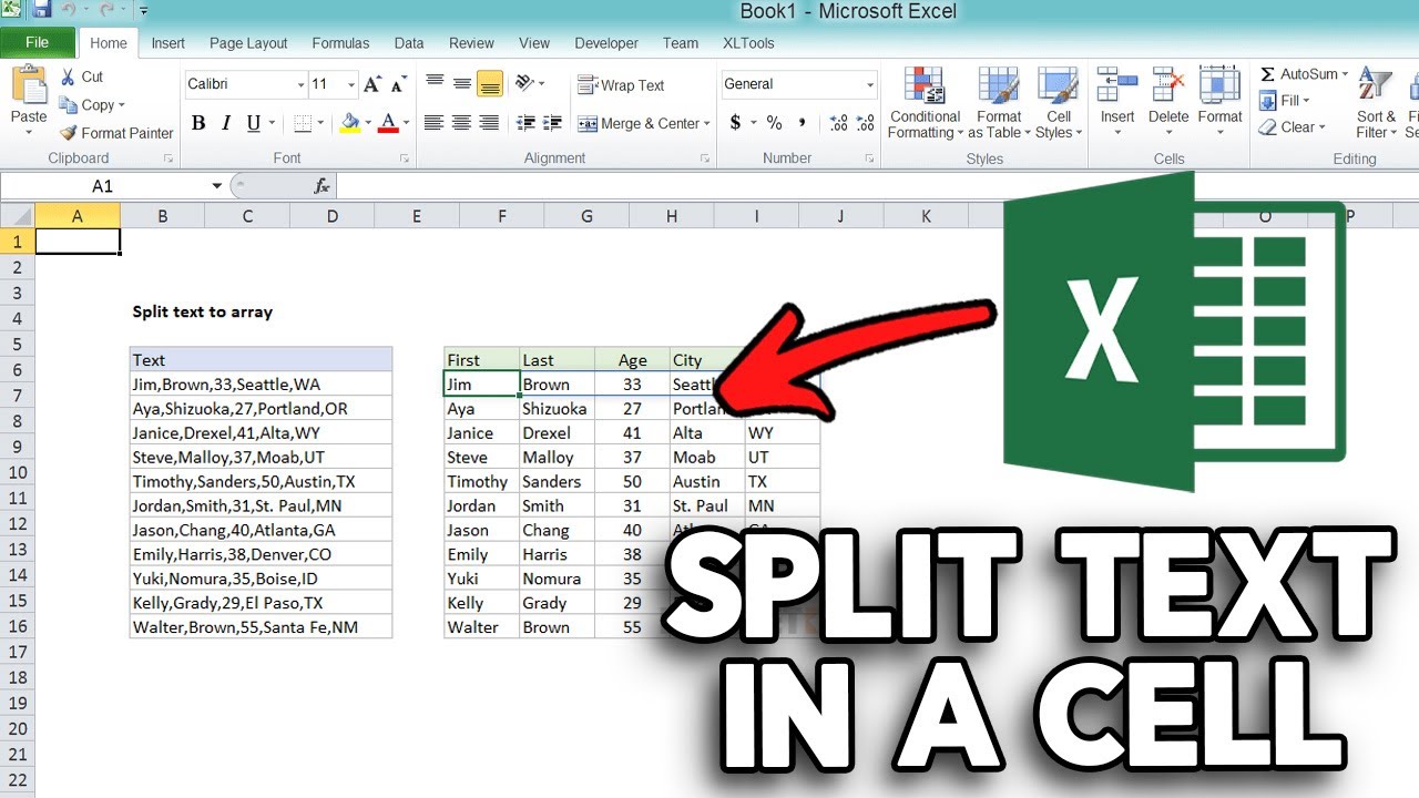 How To Split Text In A Cell In Excel Easy Guide Youtube