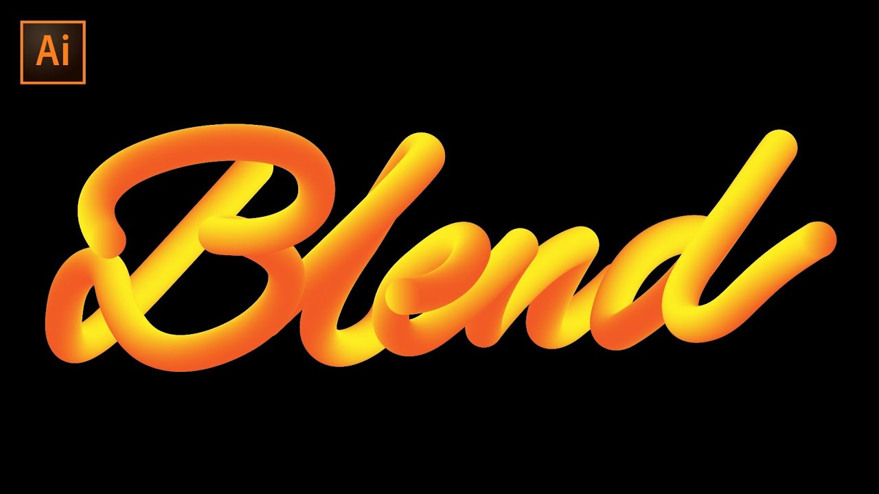 3d Blend Text Effect In Adobe Illustrator Youtube