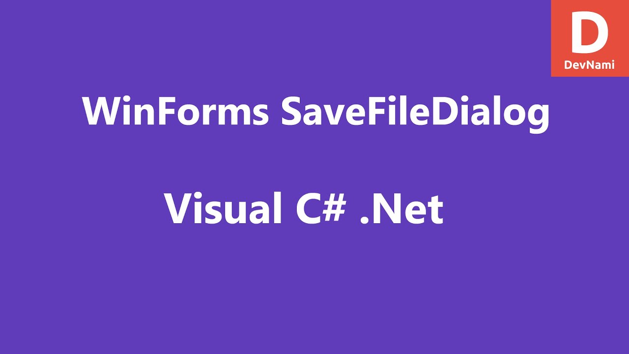 Visual C Savefiledialog Control Youtube