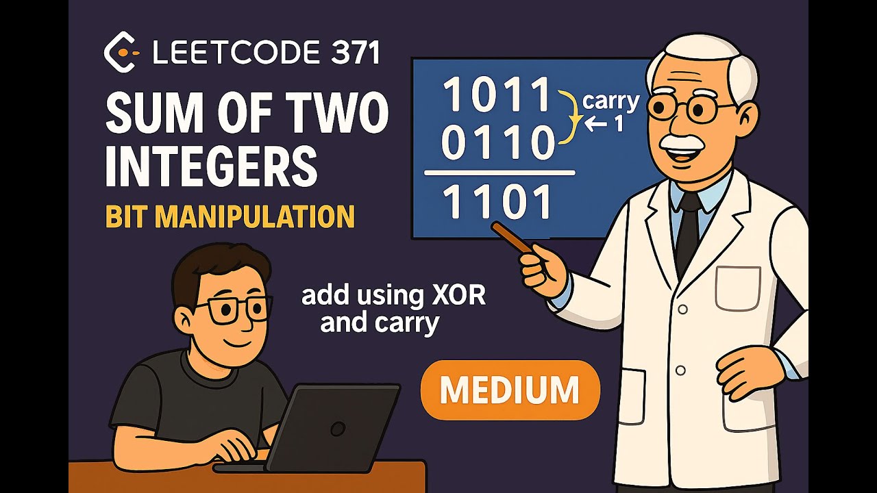 How Leetcode 371 Sum Of Two Integers Medium Youtube