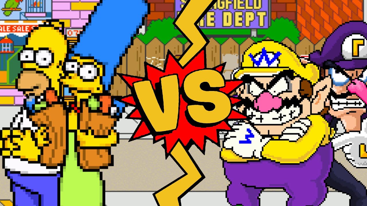 M U G E N Battles Homer Simpson Marge Simpson Vs Wario Waluigi The