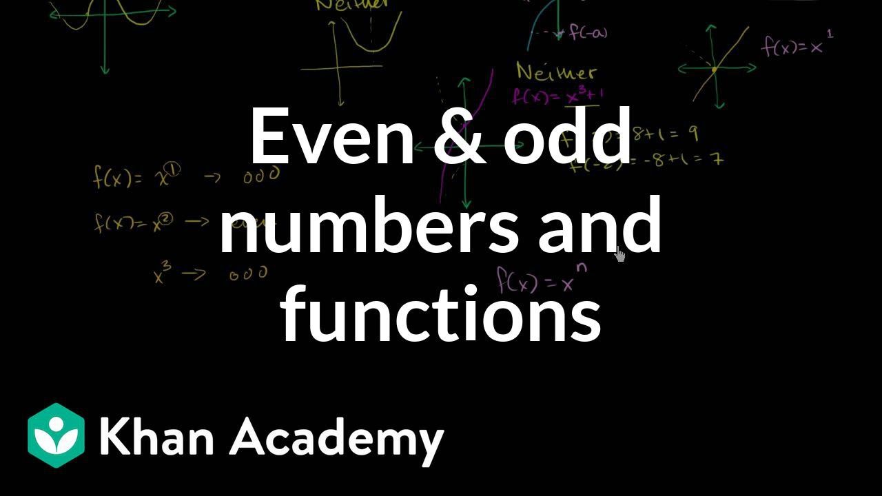 Connection Between Even And Odd Numbers And Functions Algebra Ii