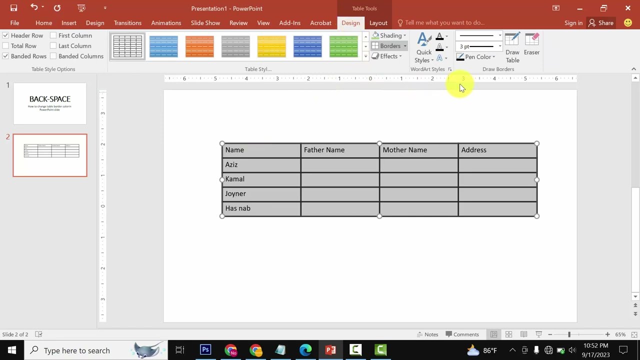 How To Change Table Borders In Powerpoint Table Infoupdate Org