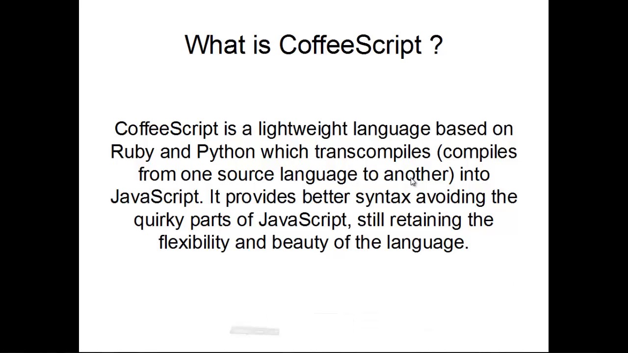 Introduction To Coffeescript Youtube