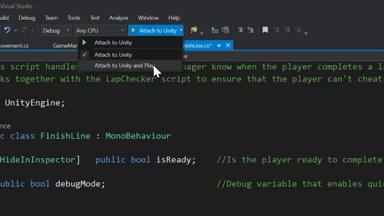 Unity Bits Debugging Con Visual Studio Youtube