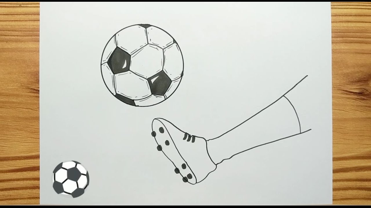 Kicking A Soccer Ball Clipart Boy Playing Football Cartoon Vector