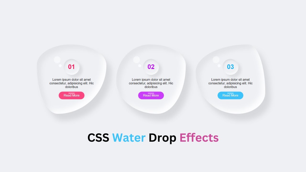 Css Water Drop Effects Css Card Hover Effects Youtube