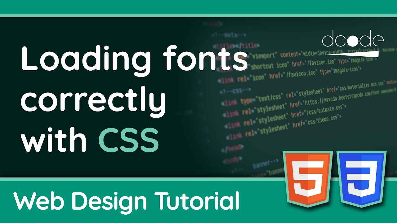 Loading Fonts Correctly With Css Web Design Tutorial Youtube